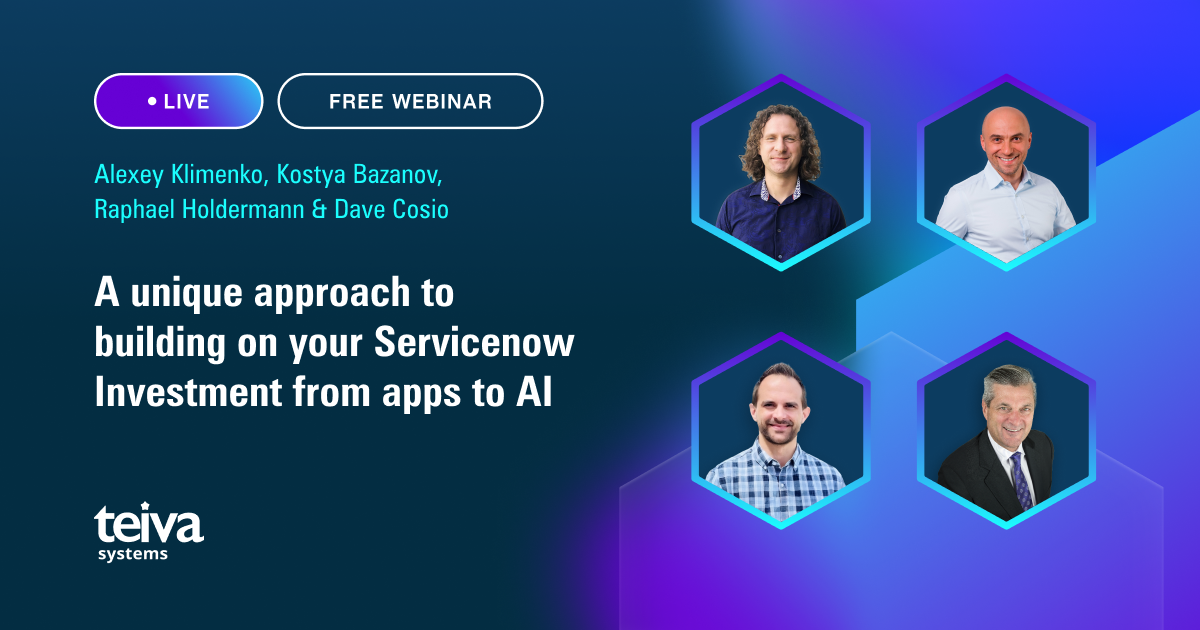 A unique approach to building on your Servicenow Investment from apps to AI